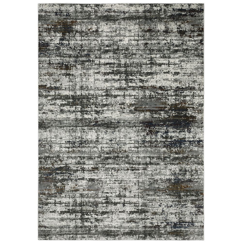 StyleHaven Griffin Contemporary Abstract Stripe Charcoal & Gray Area Rug