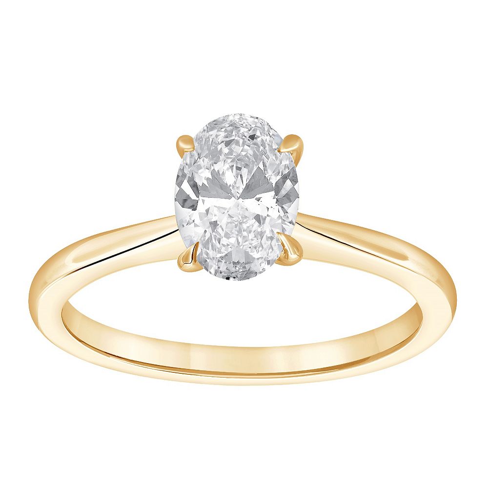 Diamond Brilliance 14k Gold 1 Carat T.W. Lab-Grown Diamond Oval ...