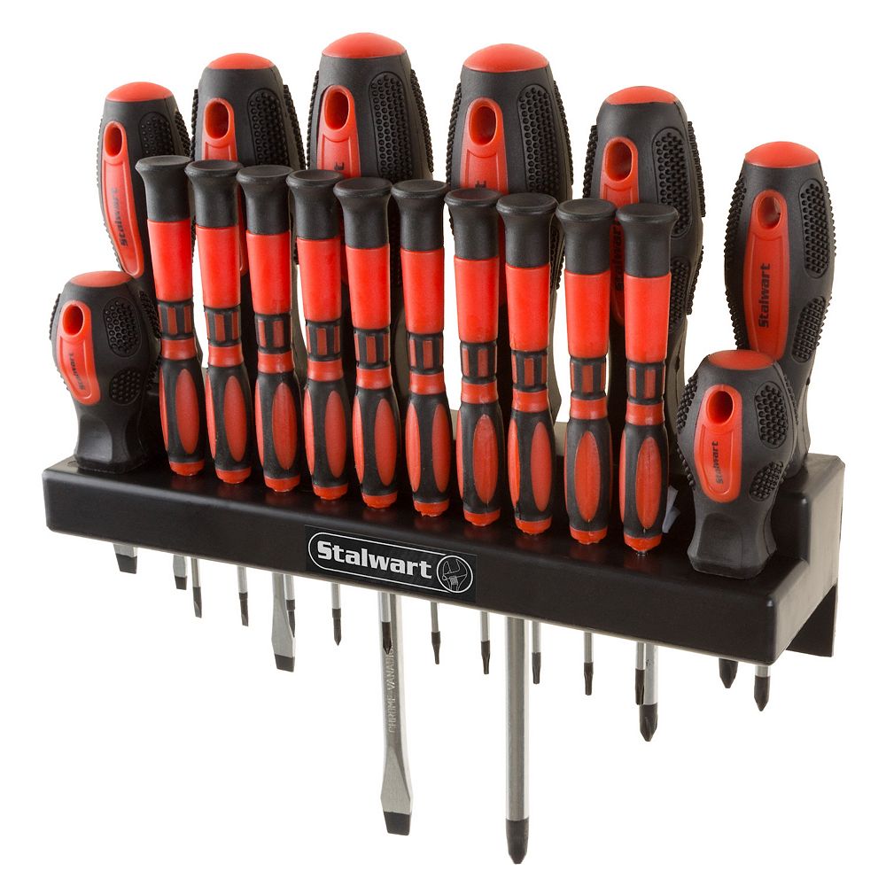 Stalwart 18 Pc Magnetic Screwdriver Set With Rack