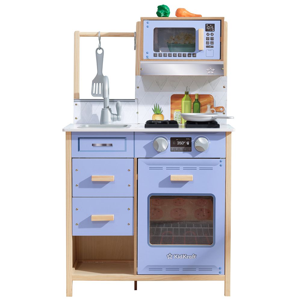 KidKraft Cheerful Chef Blue Wooden Play Kitchen & 5 Accessories