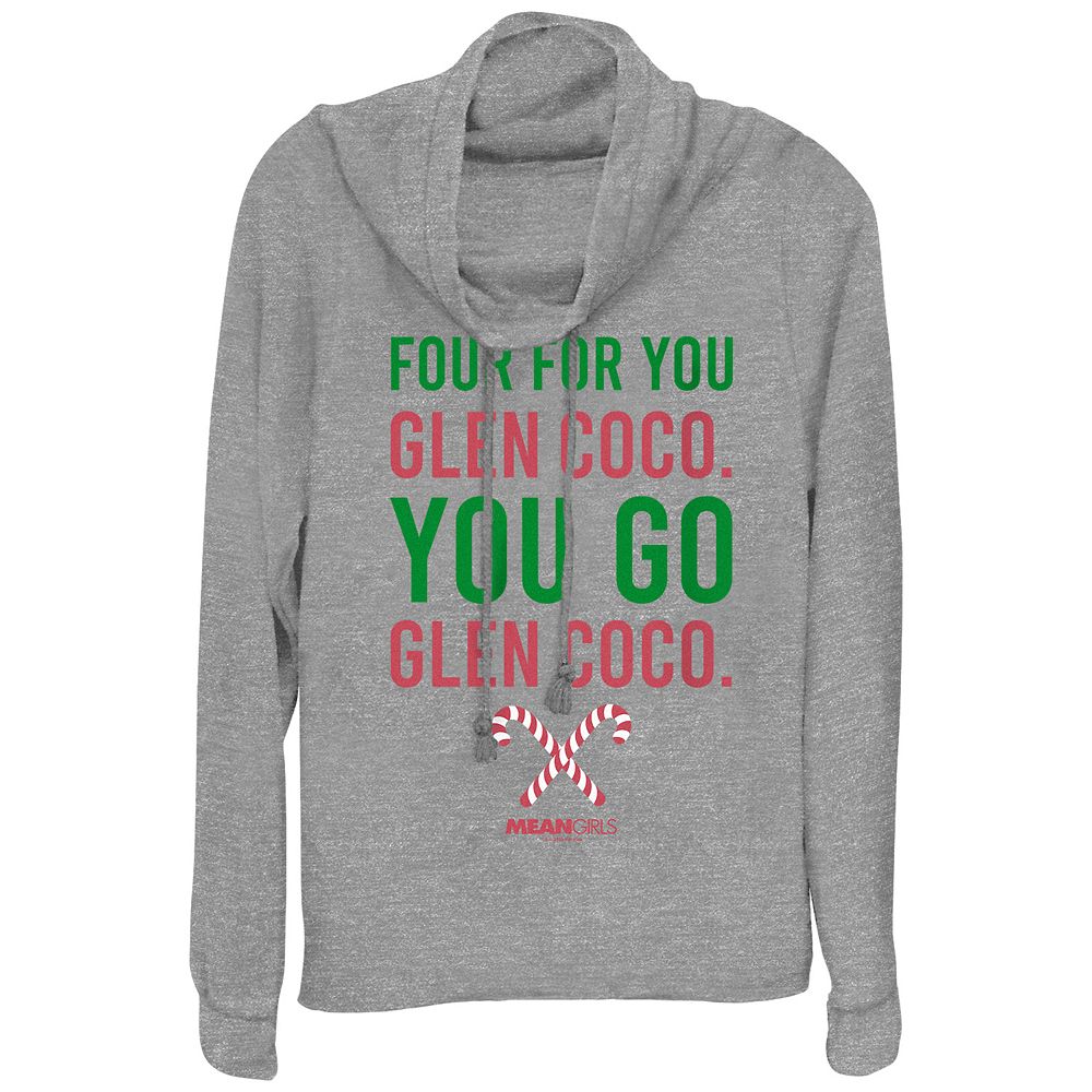 Women's Mean Girls Four For You Glen Coco You Go Glen Coco Cowlneck Graphic Lightweight Long Sleeve