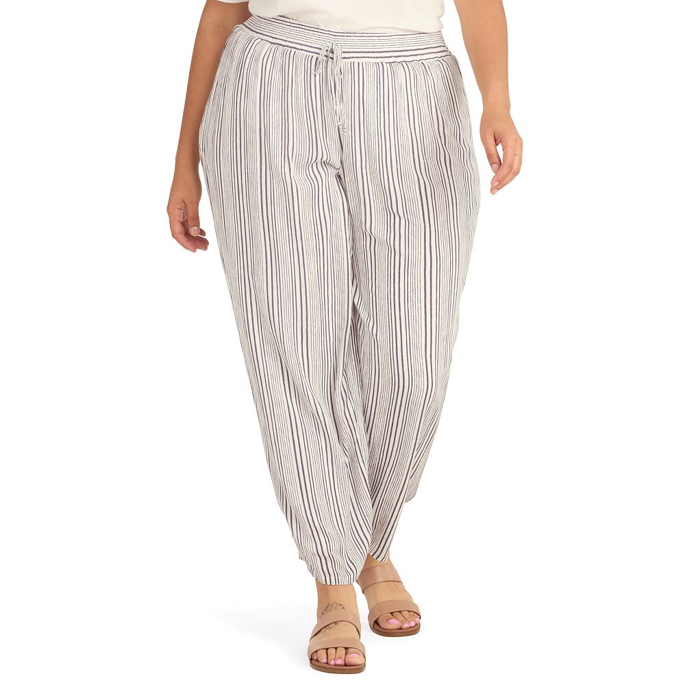 Plus Size AB Studio Elastic Waist With Faux Tie Pull On Pants