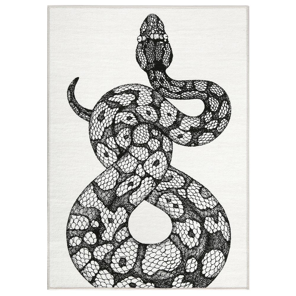 Garvee Contemporary Non Slip Carpet for Bedroom Decor Snake Pattern ...