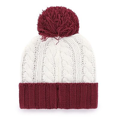 Women's '47 White Florida State Seminoles Fireside Cuffed Knit Hat with Pom