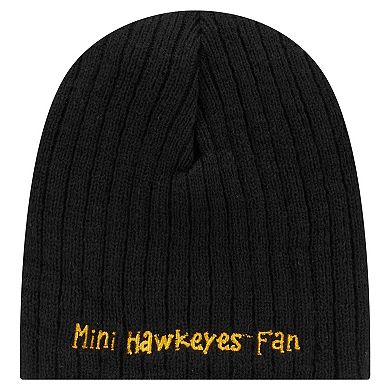 Infant New Era Black Iowa Hawkeyes Mini Fan Beanie