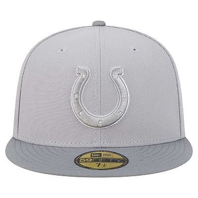 Men's New Era Gray/Graphite Indianapolis Colts Iron Cloud 59FIFTY ...