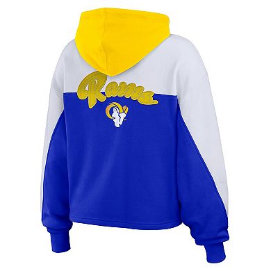 Women's WEAR by Erin Andrews Royal/White Los Angeles Rams Color Block ...