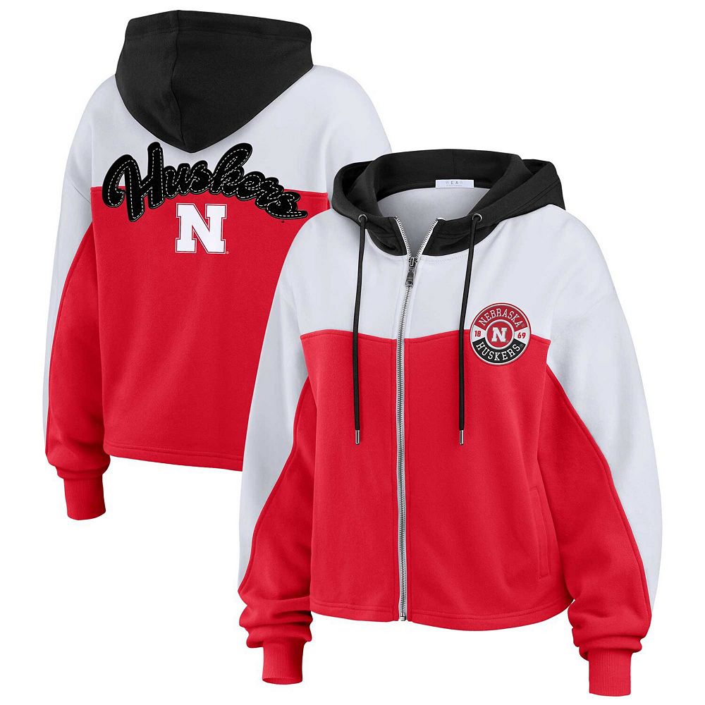 Women's WEAR by Erin Andrews Scarlet Nebraska Huskers Color-Block Full ...