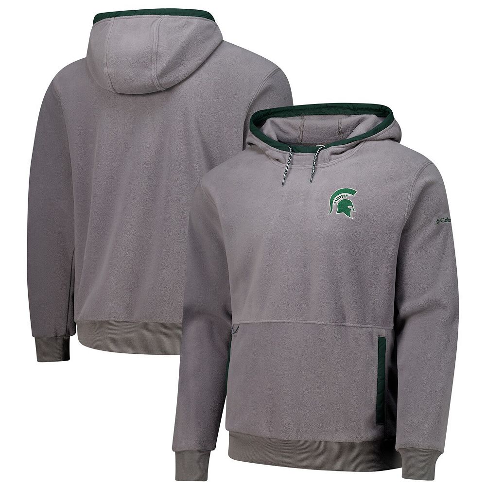 Men's Columbia Gray Michigan State Spartans Flanker Fleece Pullover Hoodie