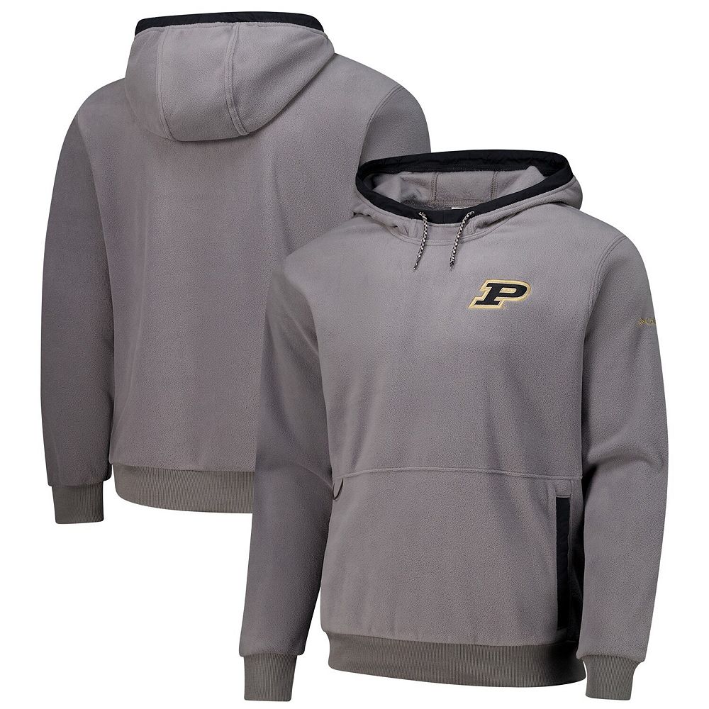 Men's Columbia Gray Purdue Boilermakers Flanker Fleece Pullover Hoodie