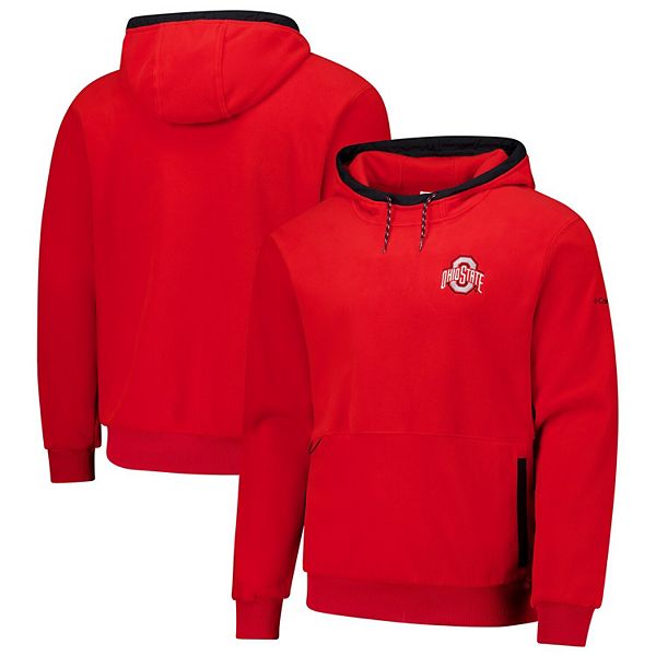 Men's Columbia Scarlet Ohio State Buckeyes Flanker Fleece Pullover Hoodie