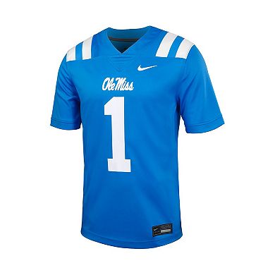 Men's Nike #1 Powder Blue Ole Miss Rebels Untouchable Football Jersey