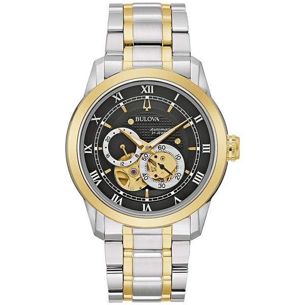 Bulova Men's Sutton Automatic Two-Tone Stainless Steel Open Aperture ...