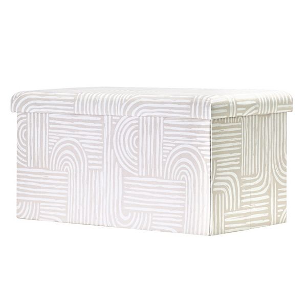 American Art Décor Linework Print Foldable Padded Storage Stool