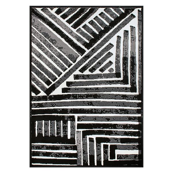 World Rug Gallery Milan Contemporary Stripe Design Area Rug
