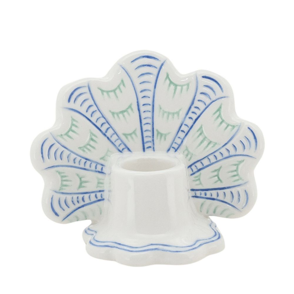 Shell Ceramic Taper Candle Holder Table Decor