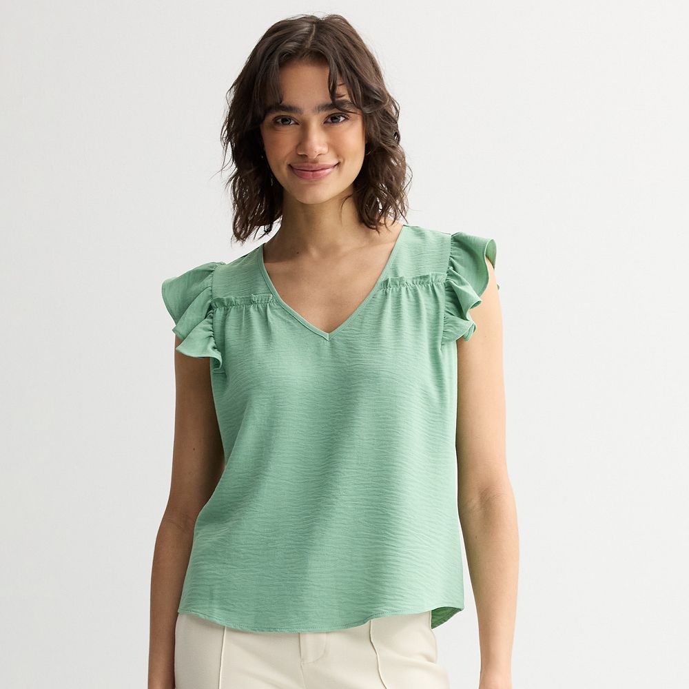 Juniors' Fair Haven Ruffle Airflow Top