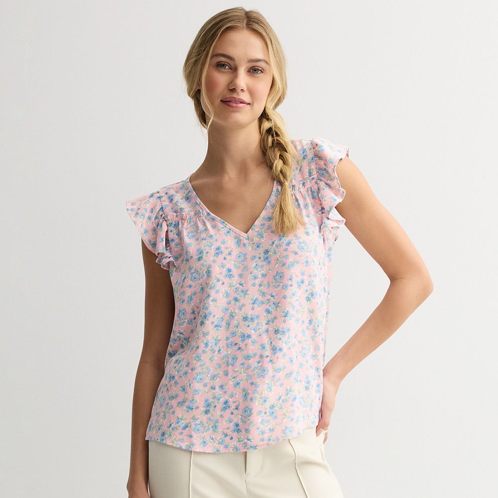 Juniors' Fair Haven Ruffle Airflow Top
