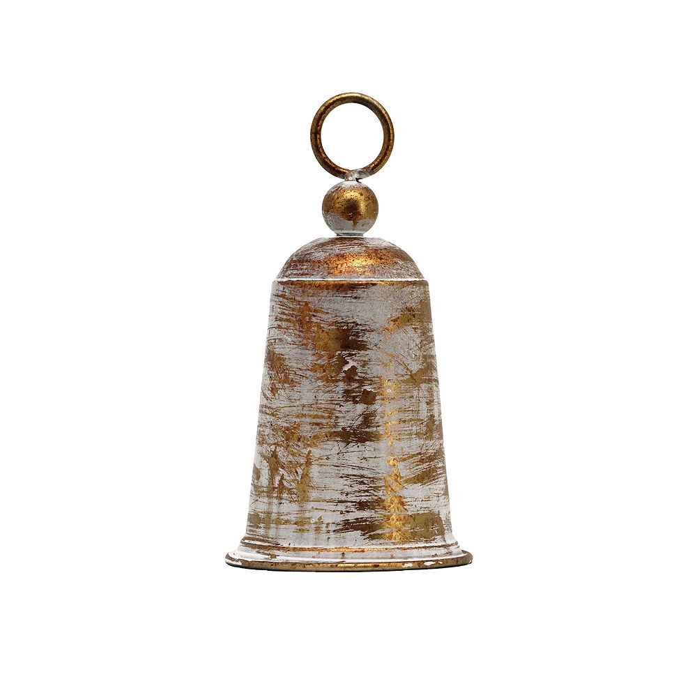 Parisloft Antique Gold Metal Bell Christmas Tabletop Decor - 8.3"H