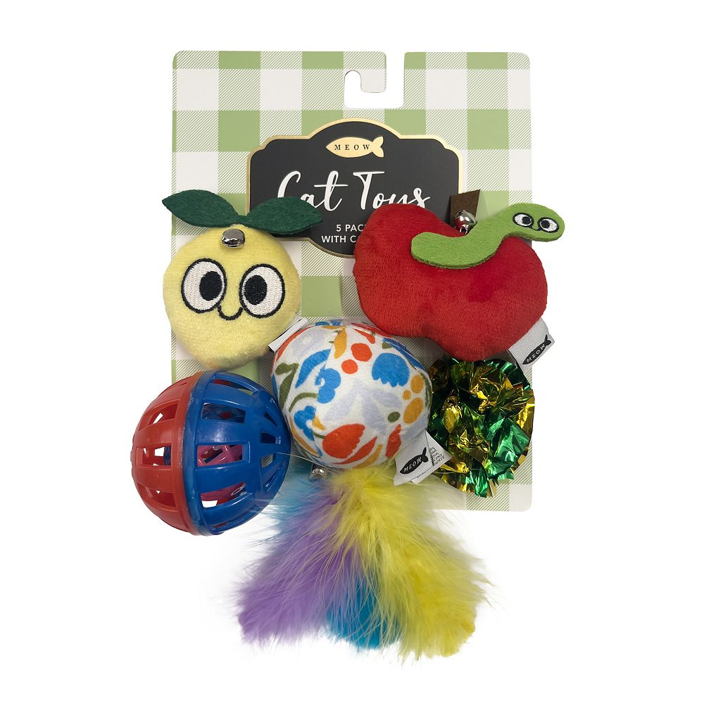 Meow Catnip Plush Toy 5 pk.
