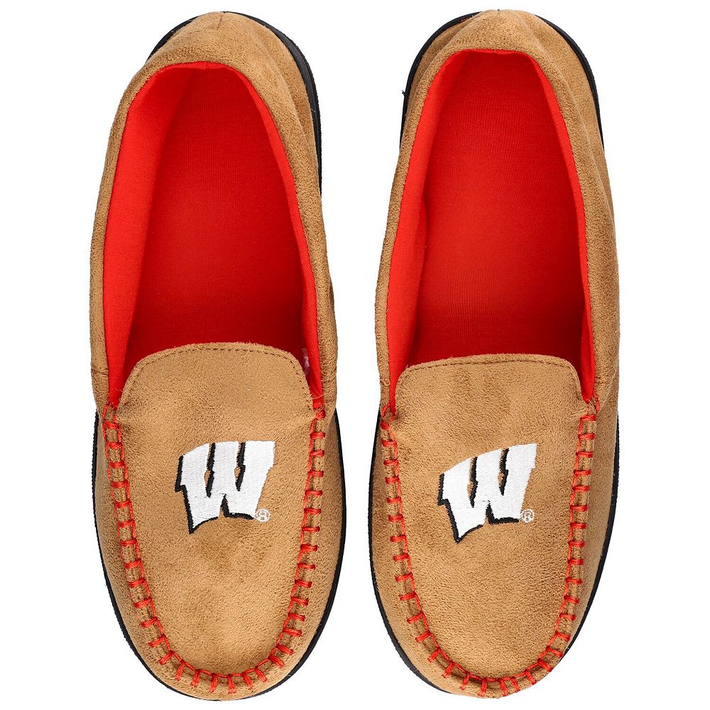 Men's ZooZatz Brown Wisconsin Badgers Moccasin Slippers