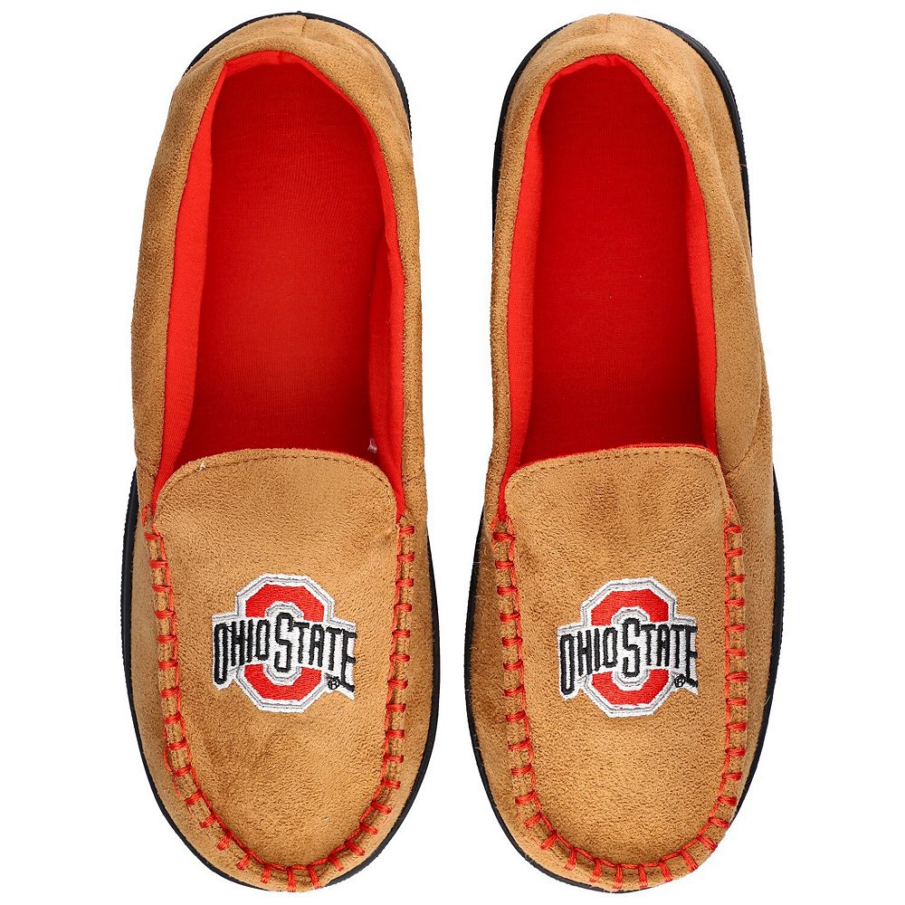 Men's ZooZatz Brown Ohio State Buckeyes Moccasin Slippers
