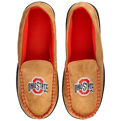 Men's ZooZatz Brown Ohio State Buckeyes Moccasin Slippers