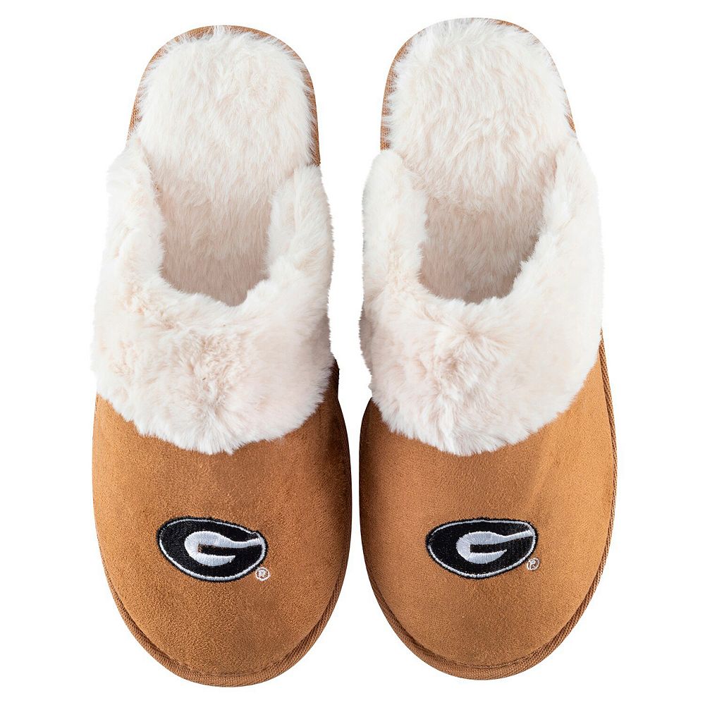 Women's ZooZatz Brown Georgia Bulldogs Faux Fur Slippers