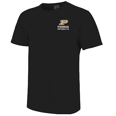Men's Black Purdue Boilermakers Striped Campus Skyline T-Shirt
