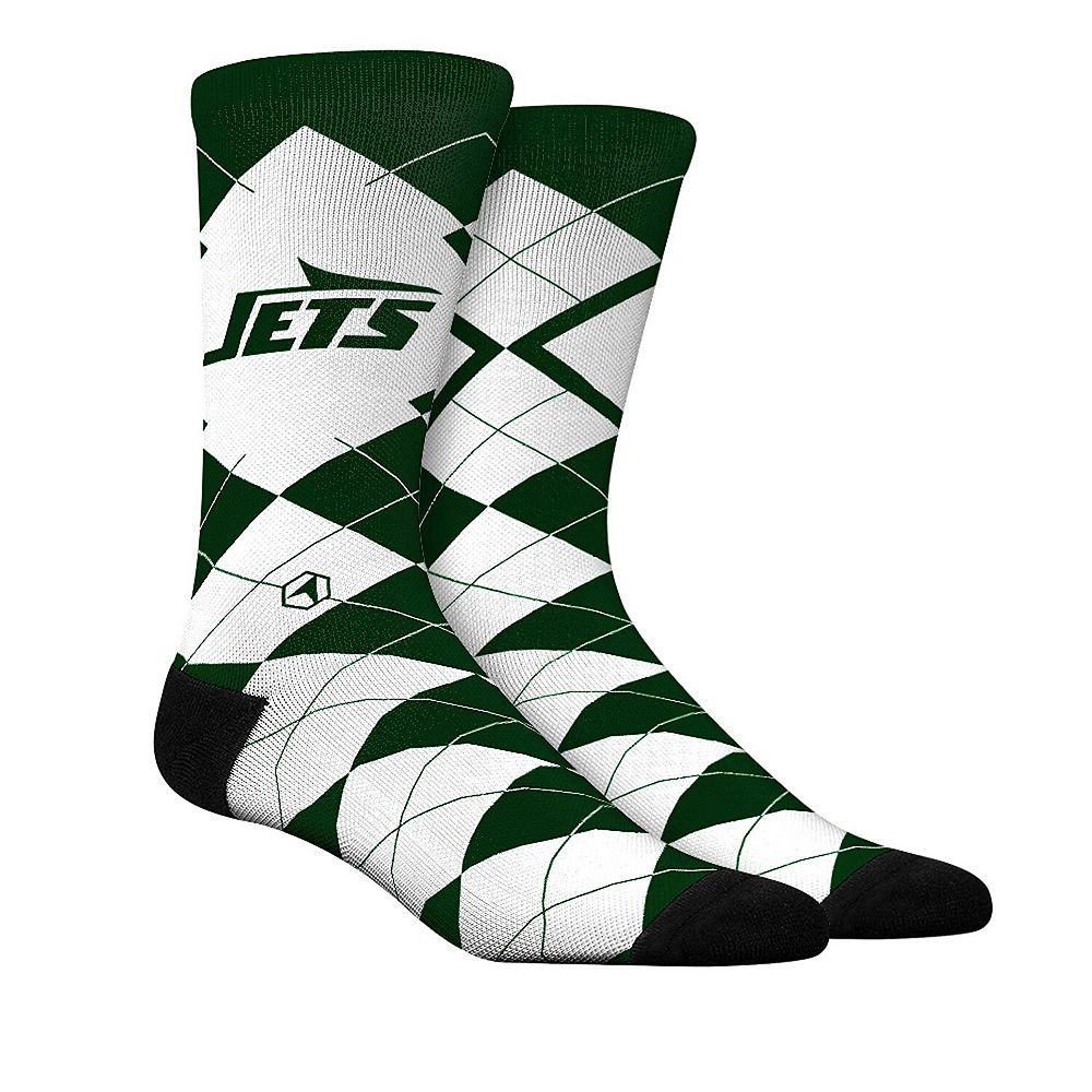 Unisex Rock Em Socks New York Jets Argyle Knitted Dress Socks