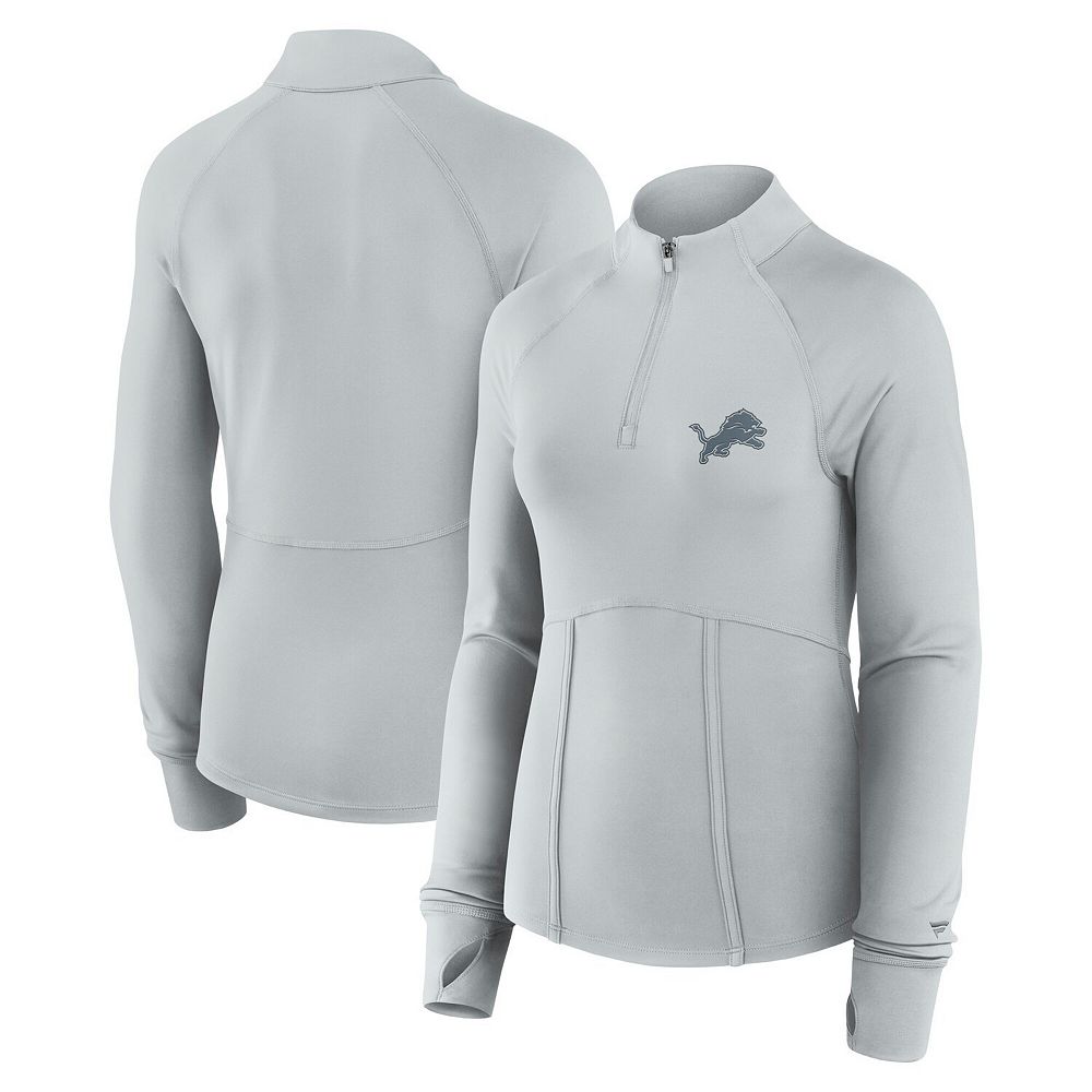 Women's Fanatics Gray Detroit Lions Elements Raglan Quarter-Zip Jacket