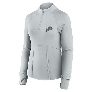 Women's Fanatics Gray Detroit Lions Elements Raglan Quarter-Zip Jacket