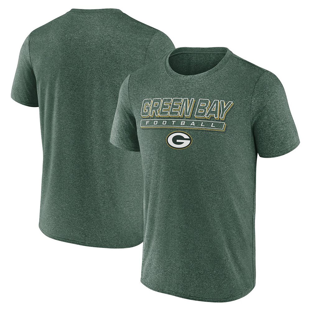 Men's Fanatics Heather Green Green Bay Packers Quick Repeat Long Sleeve T-Shirt