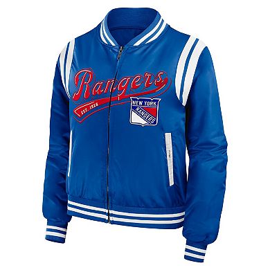 Women's WEAR by Erin Andrews Blue New York Rangers Baller Full-Zip ...