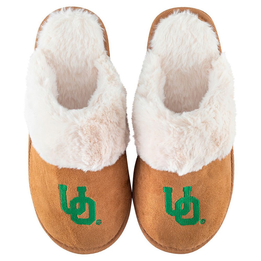 Women's ZooZatz Brown Oregon Ducks Faux Fur Slippers