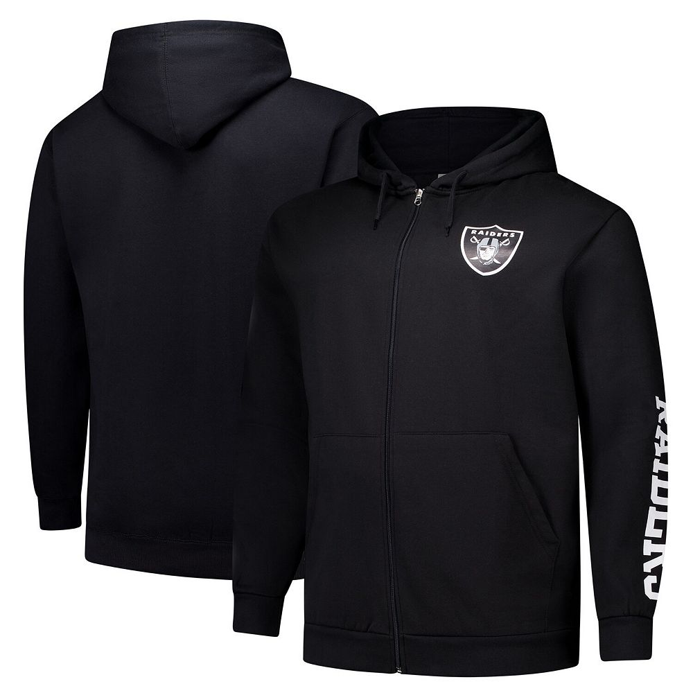 Men's Fanatics Black Las Vegas Raiders Big & Tall Sleeve Hit Full-Zip ...