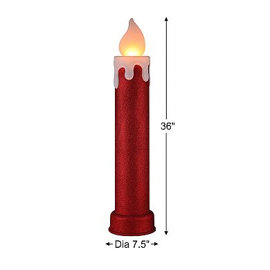 Mr Christmas 36 in. Glittery LED Blow Mold Candle Indoor / Outdoor Decor