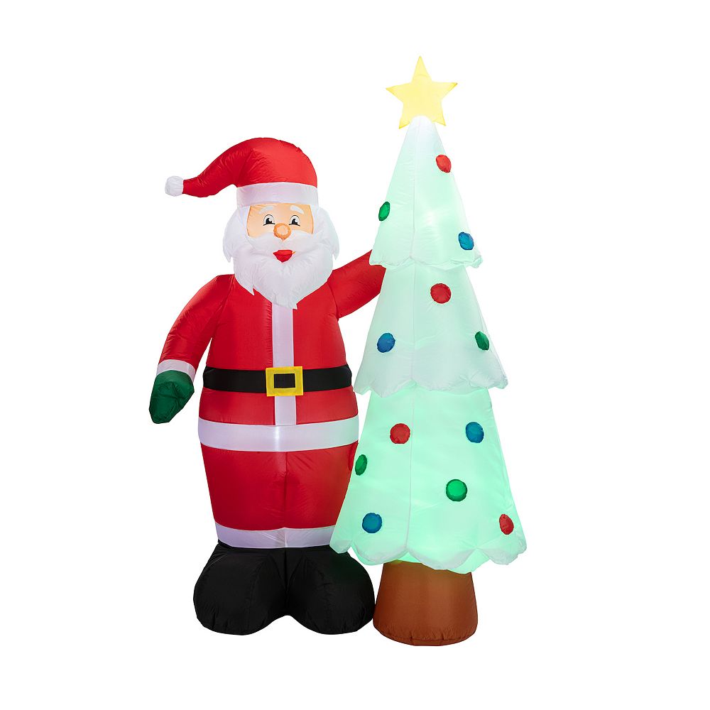 Mr Christmas 7 ft. Santa & Tree Lit Inflatable Outdoor Decor