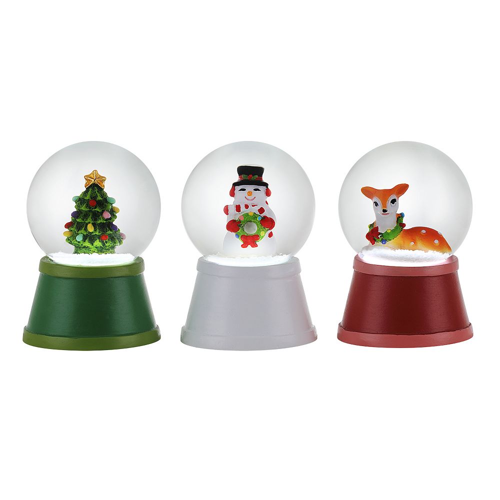 Mr Christmas Set of 3 Mini LED Snow Globe Set Table Decor