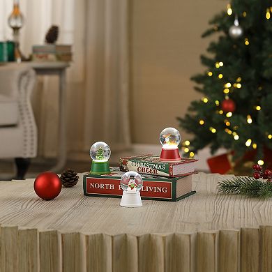 Mr Christmas Set of 3 Mini LED Snow Globe Set Table Decor