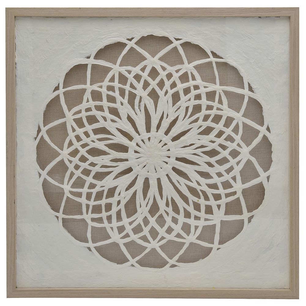Belle Maison Rice Paper Medallion Under Glass Wall Art