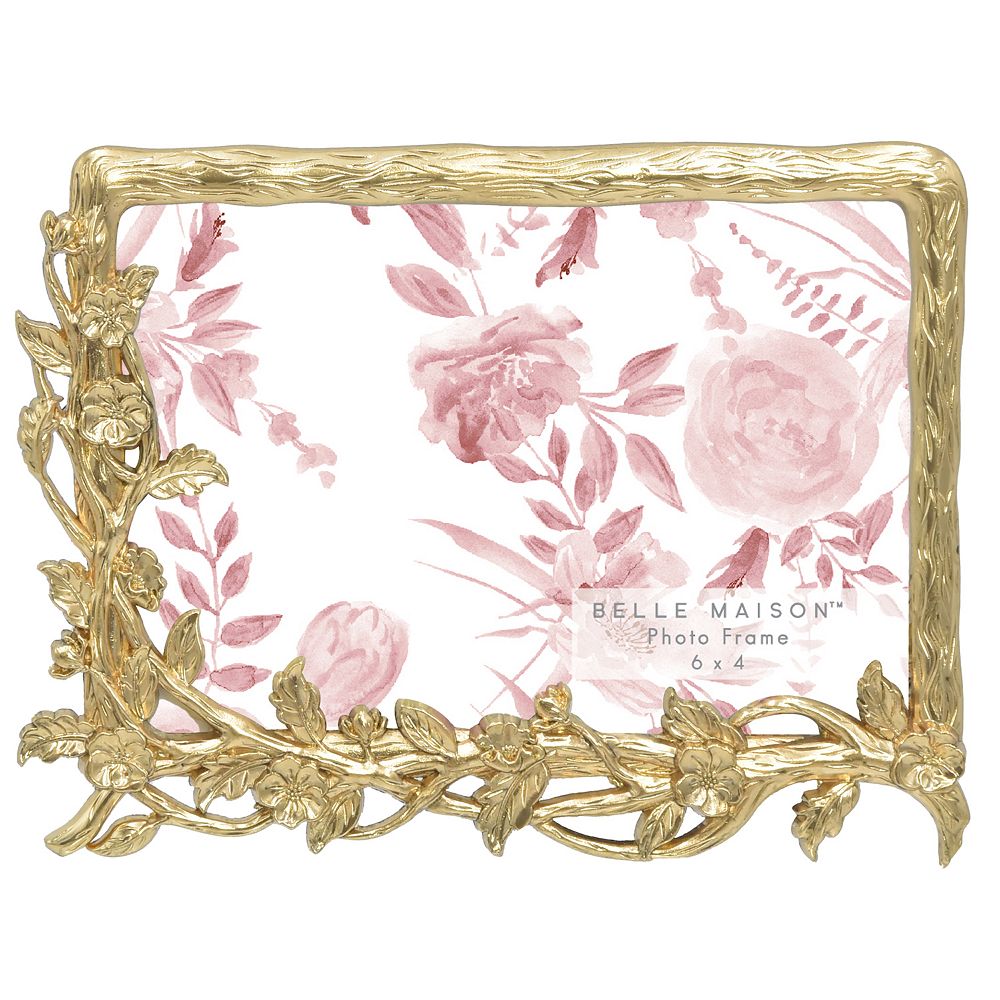 Belle Maison 6" x 4" Cast Metal Floral Frame
