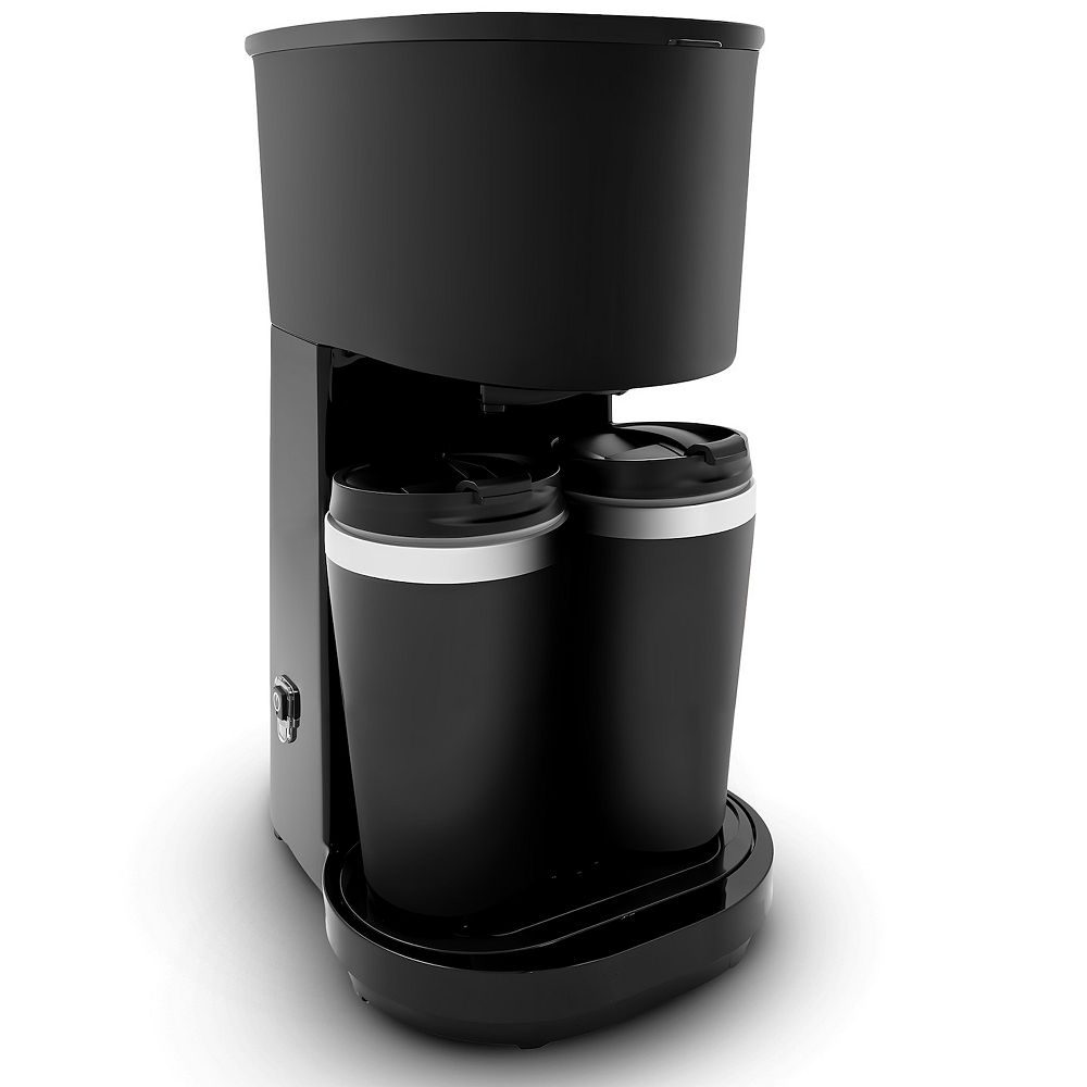 Elite Cuisine Dual Coffee Maker with Two Stainless Steel Interior ...