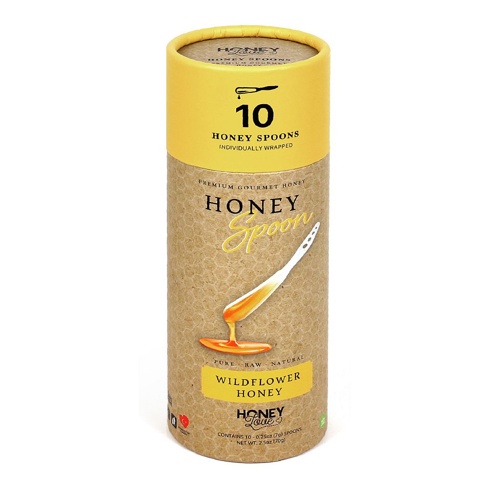Enchante Confections Honey Spoons 10-Piece Canister Kraft