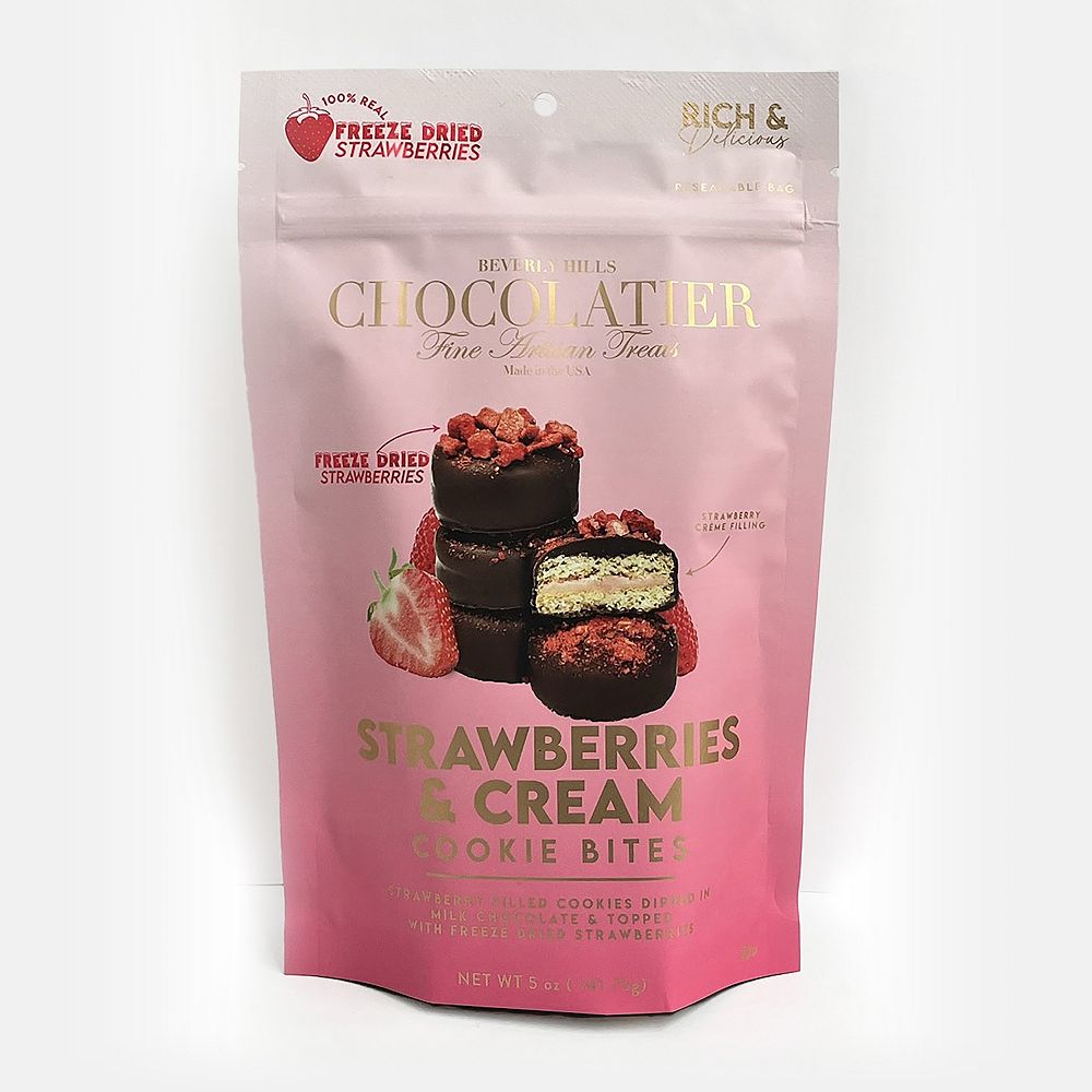 Enchante Confections Milk Strawberry & Cream Cookie Bites – 5-oz.