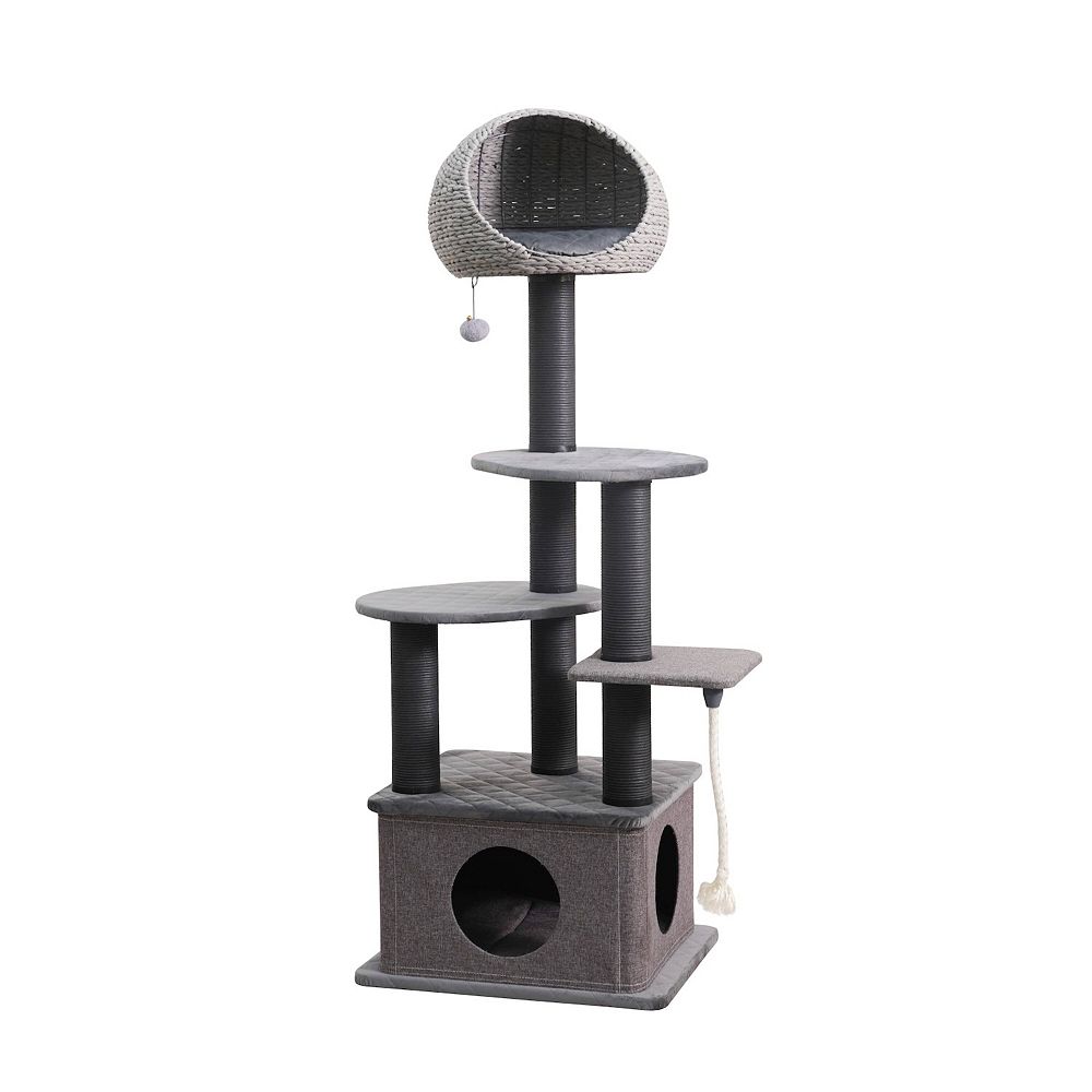 Catry Modern Sustainable Cat Tree - 62", 6 Level, Large, Ct Tundra
