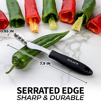 Zulay Kitchen Jalapeno Popper Cutter Pepper Deseeder With 2-in-1 ...