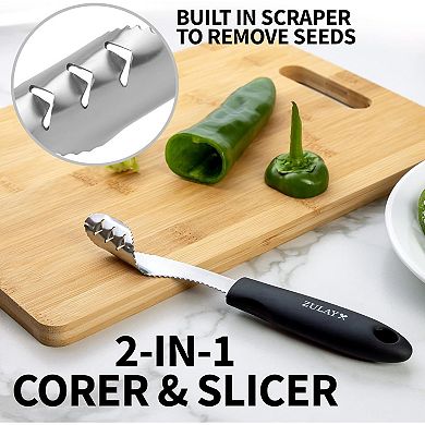 Zulay Kitchen Jalapeno Popper Cutter Pepper Deseeder With 2-in-1 ...