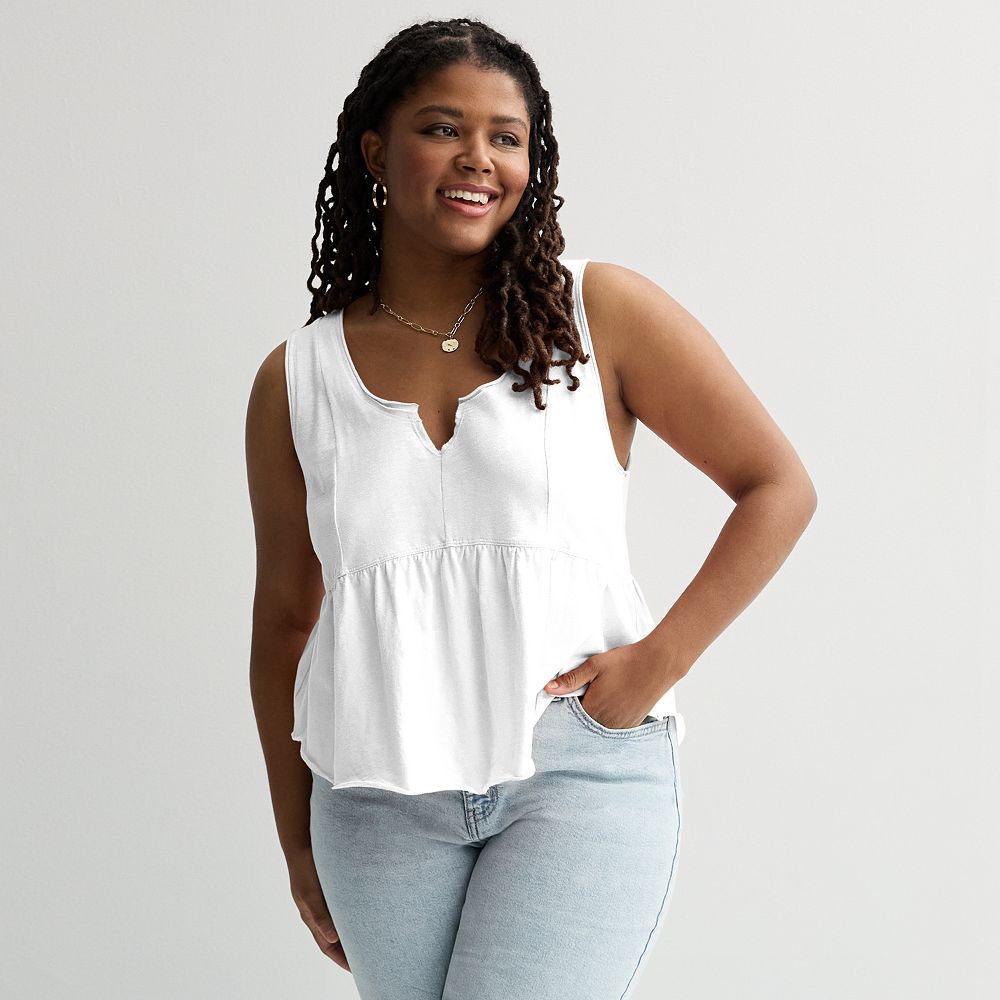Juniors' Plus Size SO® Relaxed Babydoll Tank Top