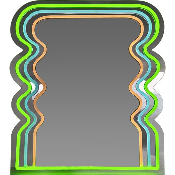 Three Layers Wavy Neon Acrylic Mirror